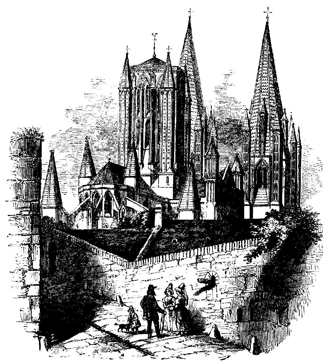 Fig 549: View of Cathedral at Coutances [exterior] (pg682a)